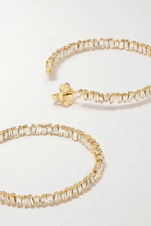 SUZANNE KALAN 18-karat Diamond Hoop Earrings