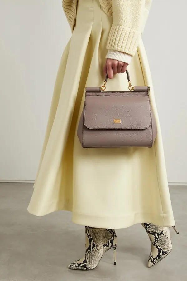 Dolce & Gabbana Sicily Textured-leather Tote - Brown