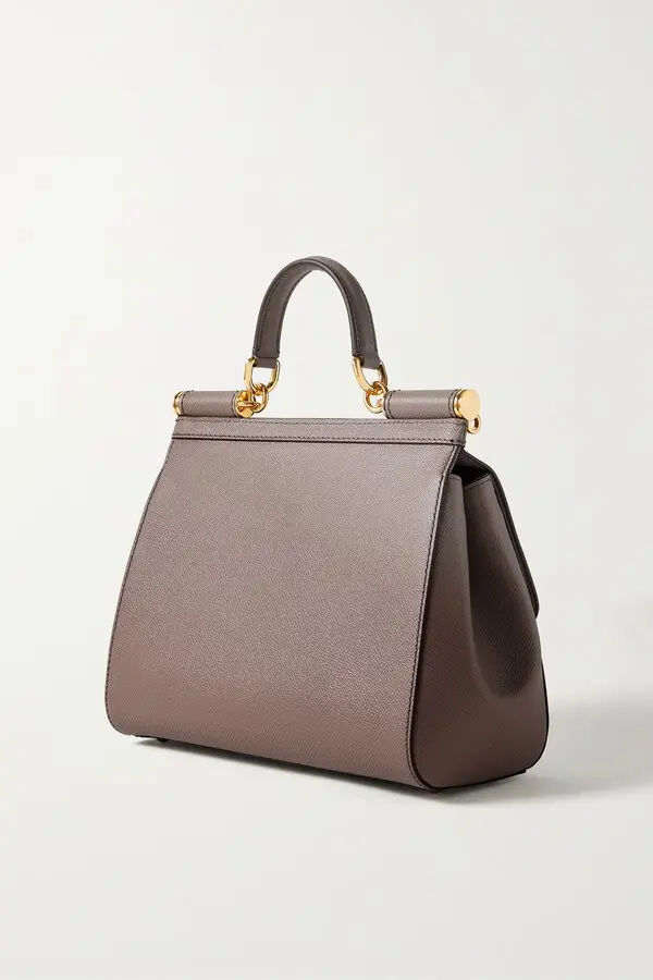Dolce & Gabbana Sicily Textured-leather Tote - Brown
