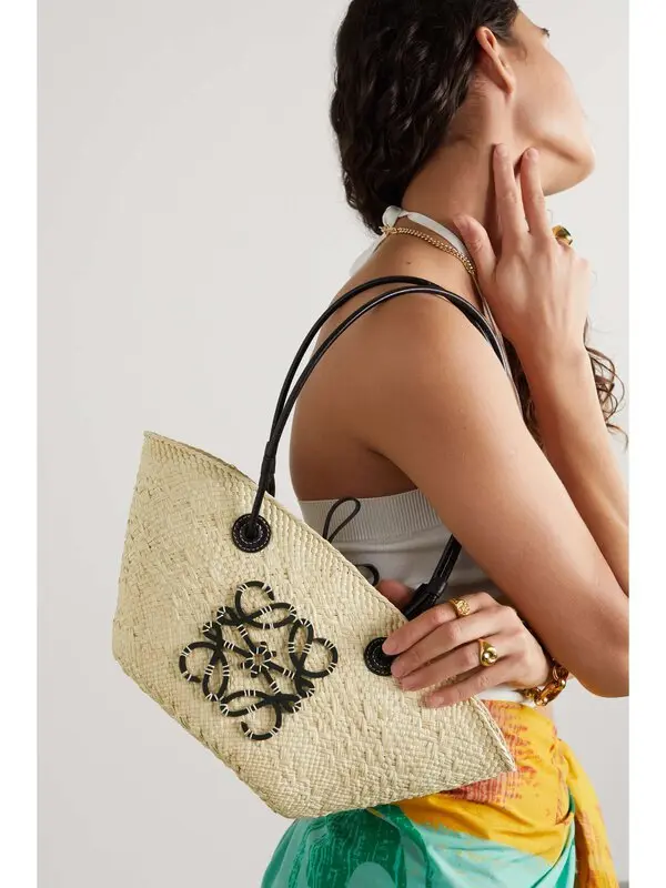 Anagram Loewe Small Tote Paula Ibiza Small Anagram Raffia Basket Tote