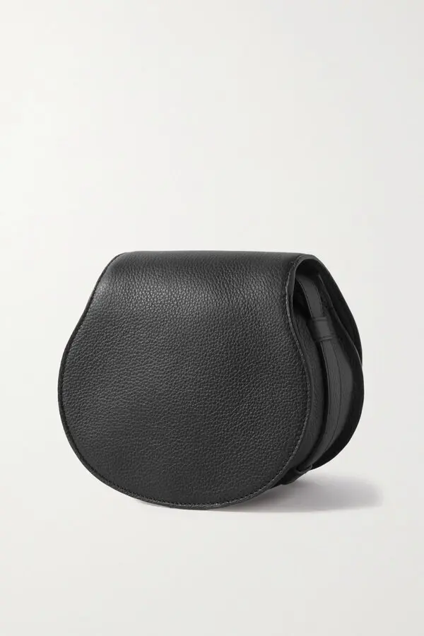 Chloé Marcie Mini Textured-leather Shoulder Bag - Black