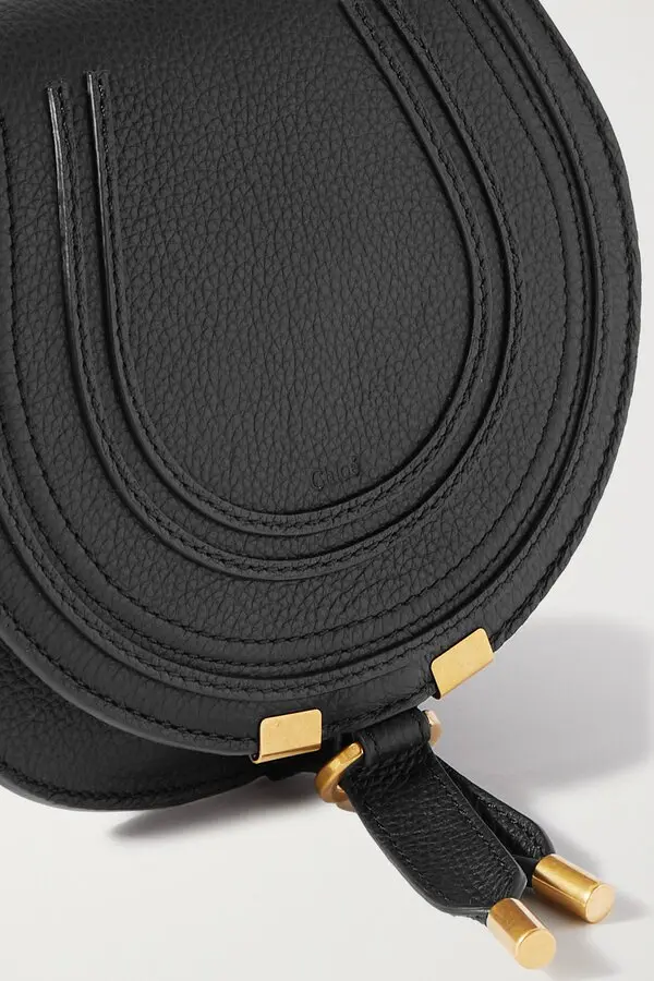 Chloé Marcie Mini Textured-leather Shoulder Bag - Black