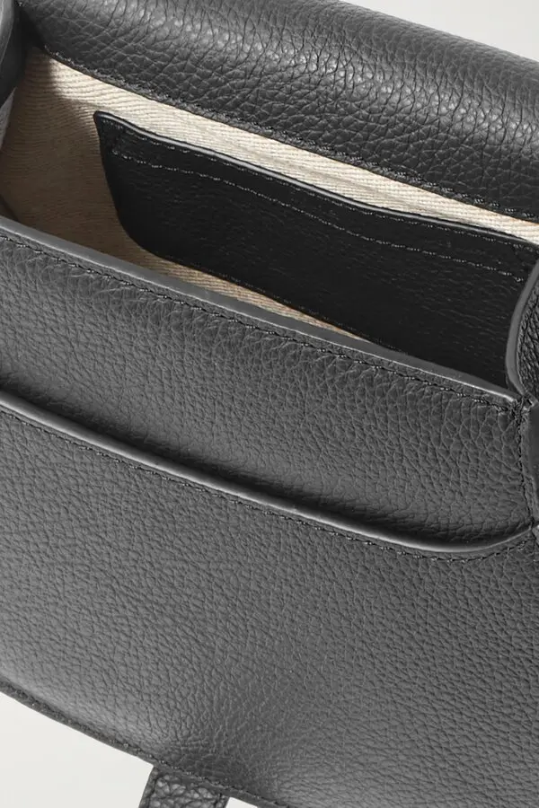 Chloé Marcie Mini Textured-leather Shoulder Bag - Black