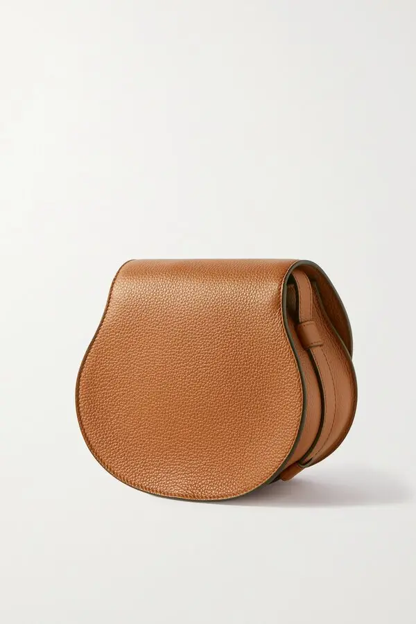 Chloé Marcie Mini Textured-leather Shoulder Bag - Brown