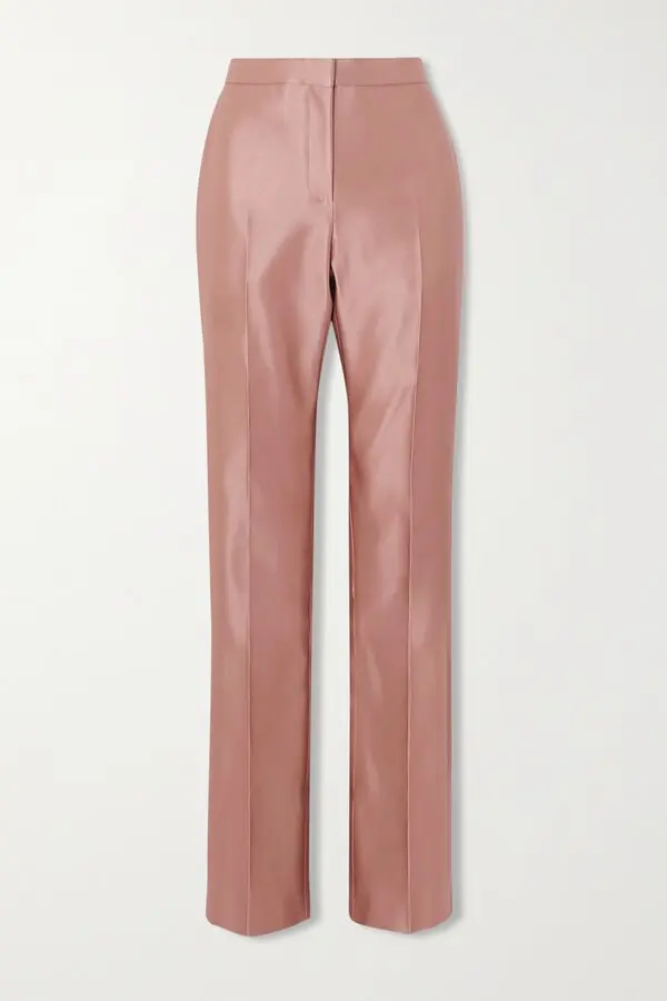 Alexander McQueen Duchesse Silk-satin Straight-leg Pants