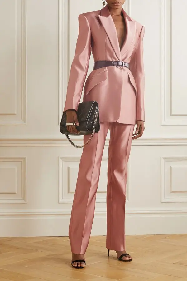 Alexander McQueen Duchesse Silk-satin Straight-leg Pants