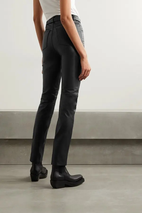 DEADWOOD Net Sustain Phoenix Leather Straight-leg Pants