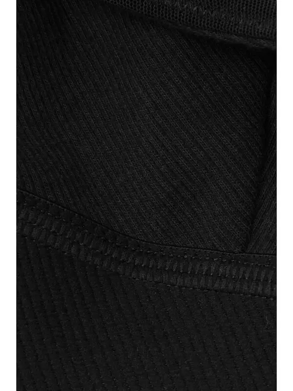 SKIMS Plunge Ribbed Cotton-blend Jersey Bralette - Black