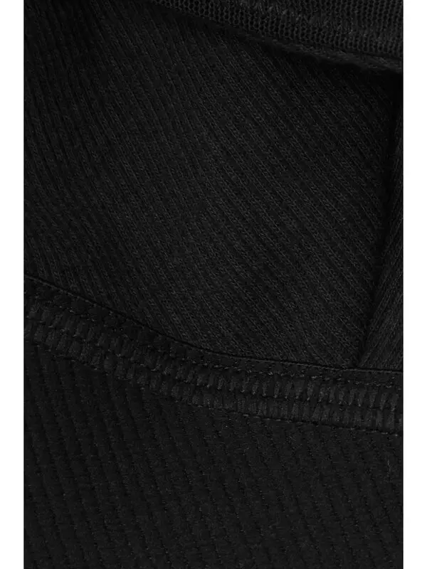 SKIMS Plunge Ribbed Cotton-blend Jersey Bralette - Black