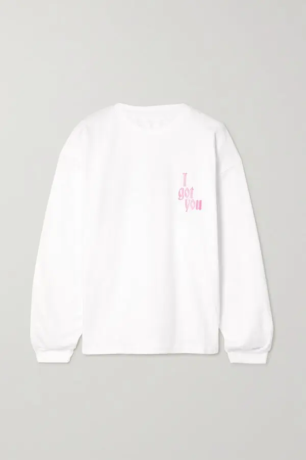 Amina Muaddi Printed Cotton-jersey Top