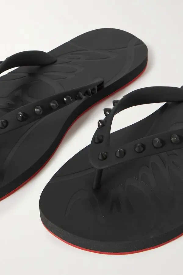 CHRISTIAN LOUBOUTIN Loubi Flip Rubber Flip Flops - Black