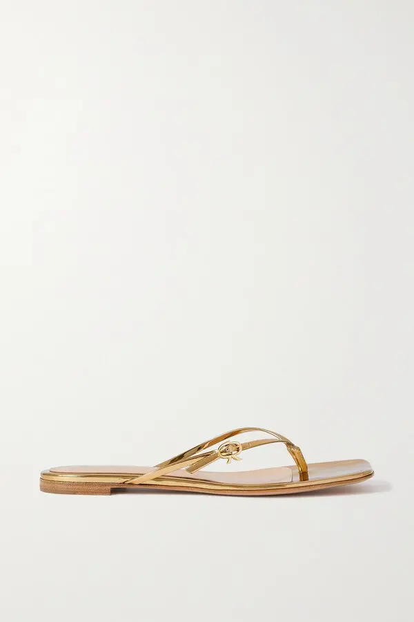 GIANVITO ROSSI Mirrored-leather Sandals