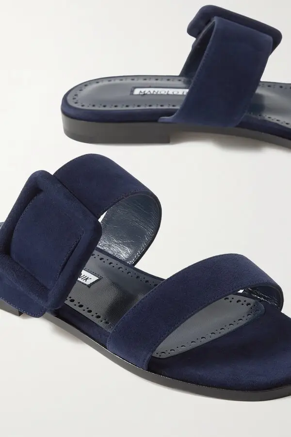 Manolo Blahnik Tituba Buckled Sandals - Blue