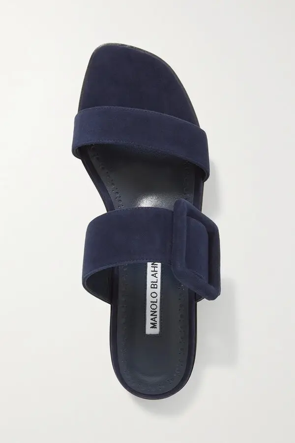 Manolo Blahnik Tituba Buckled Sandals - Blue