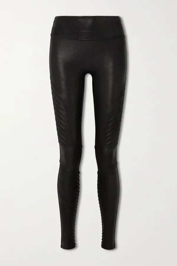 Spanx Moto Faux Stretch-leather Leggings