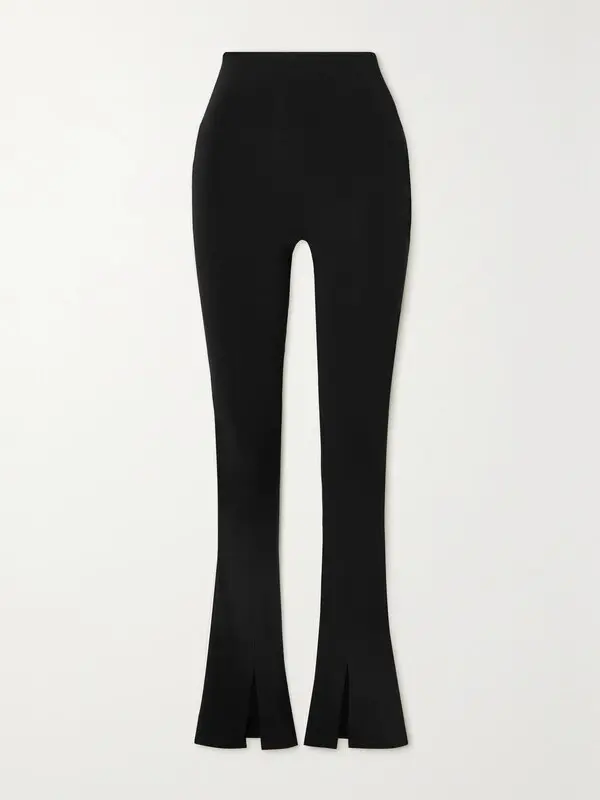 Norma Kamali Spat Stretch-jersey Flared Leggings - Black