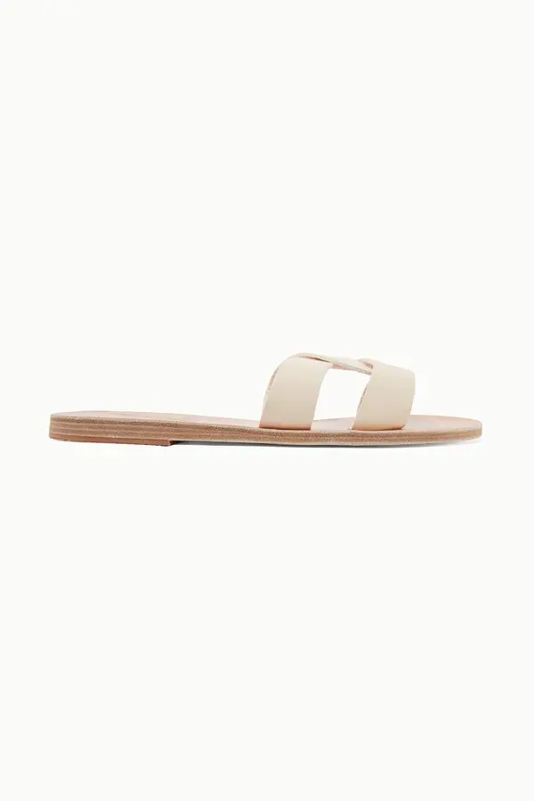 ANCIENT GREEK SANDALS Desmos Cutout Metallic Leather Slides
