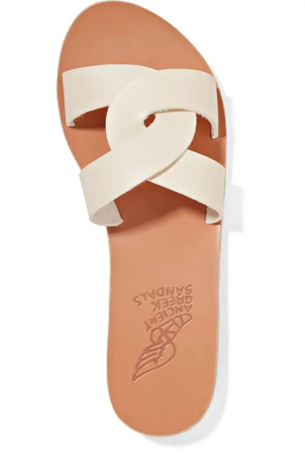ANCIENT GREEK SANDALS Desmos Cutout Metallic Leather Slides