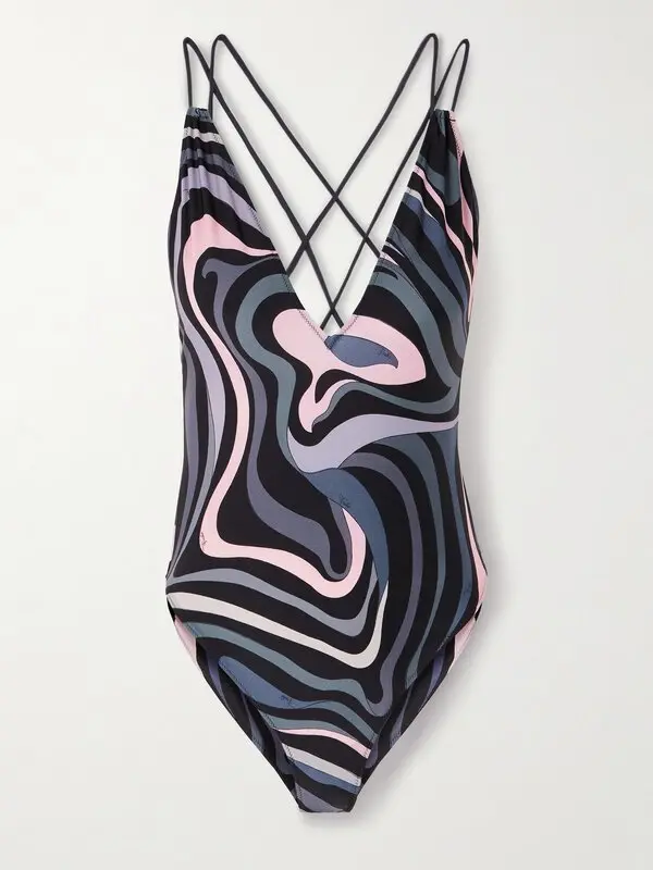 Emilio Pucci Printed Swimsuit - Blue