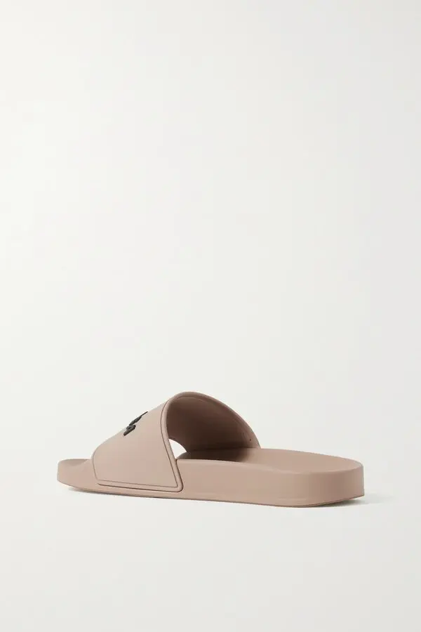 Balenciaga Piscine Logo-embossed Slides - Neutrals