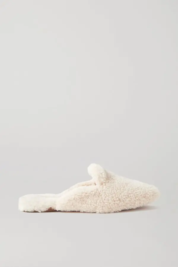 AQUAZZURA Relax Shearling Slippers