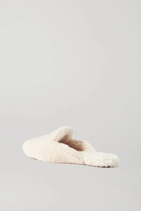 AQUAZZURA Relax Shearling Slippers