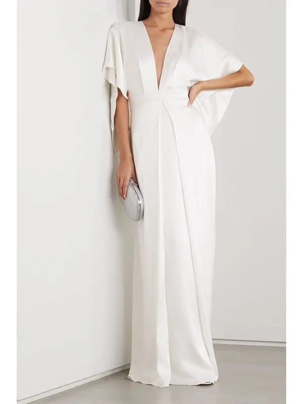 TEMPERLEY LONDON Cape-effect Silk-satin Gown