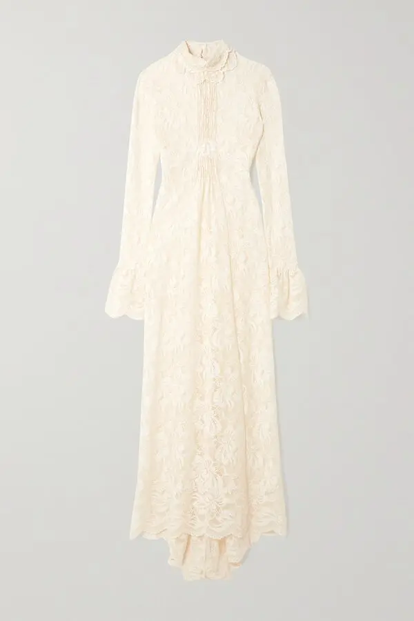 chinese dress ladies Black long dress in lace and jersey – Rabanne main image 1