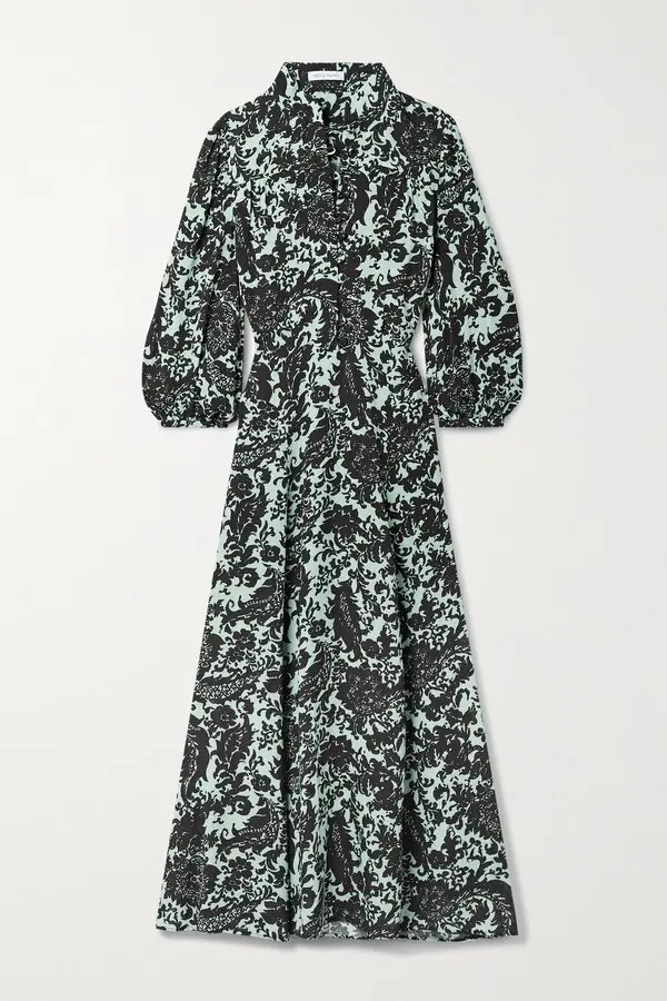 Bella Freud Emmanuelle Belted Floral-print Crepe Maxi Dress