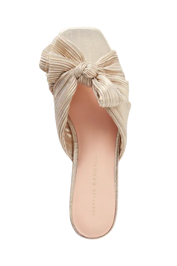 LOEFFLER RANDALL Daphne Plissé-lamé Slides - Gold
