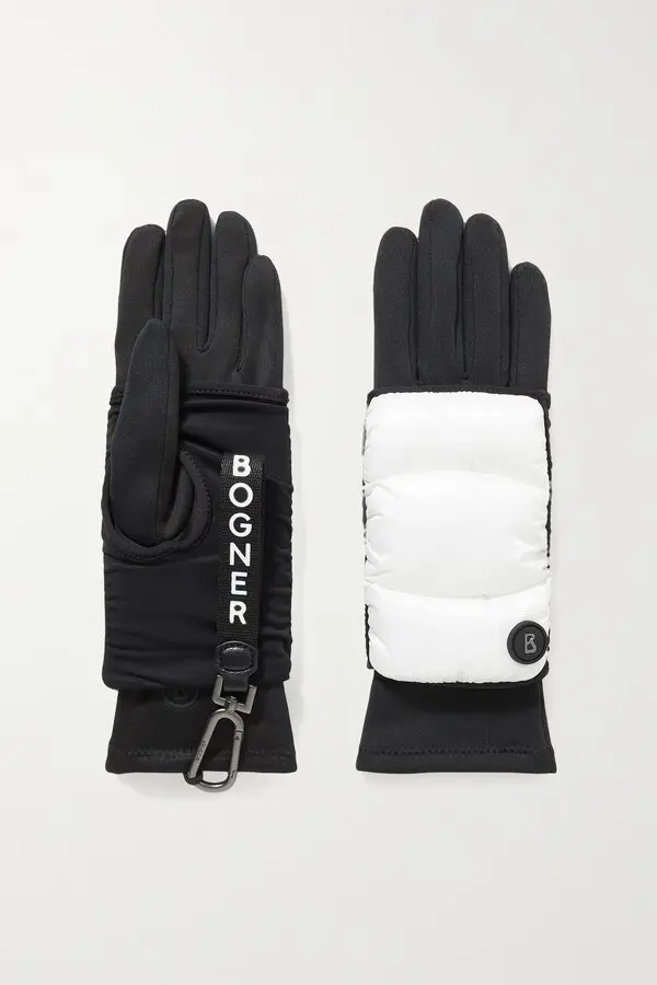 Bogner Layered Padded Shell And Stretch-jersey Ski Gloves