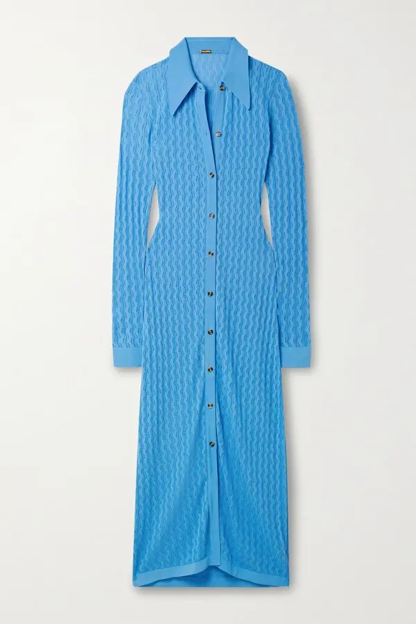 Dodo Bar Or June Pointelle-knit Midi Dress