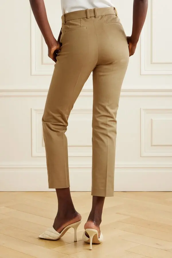 JOSEPH Coleman Gabardine Slim-leg Trousers - Brown