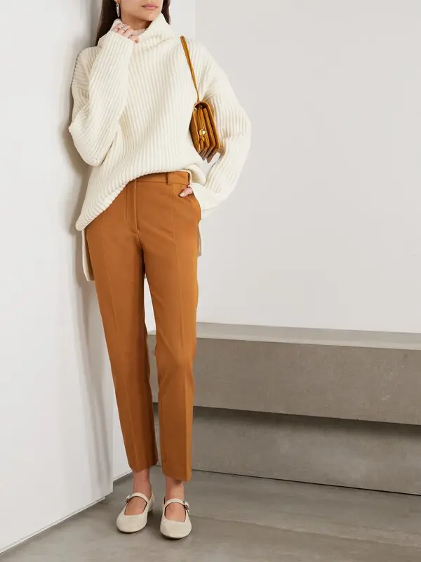 JOSEPH Coleman Gabardine Slim-leg Trousers - Orange