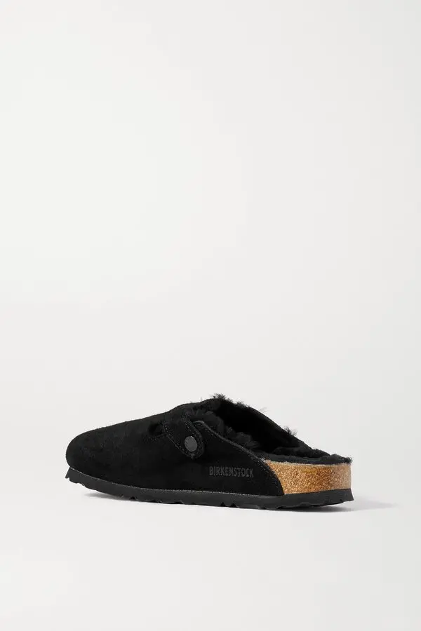 BIRKENSTOCK Boston Shearling-lined Suede Slippers