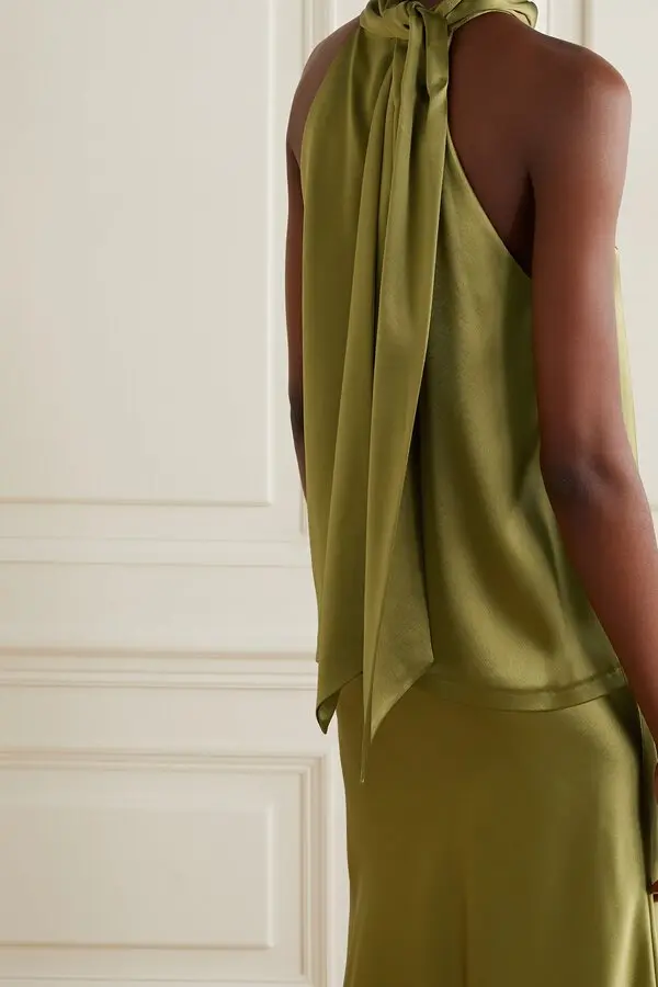 Galvan Satin Halterneck Top