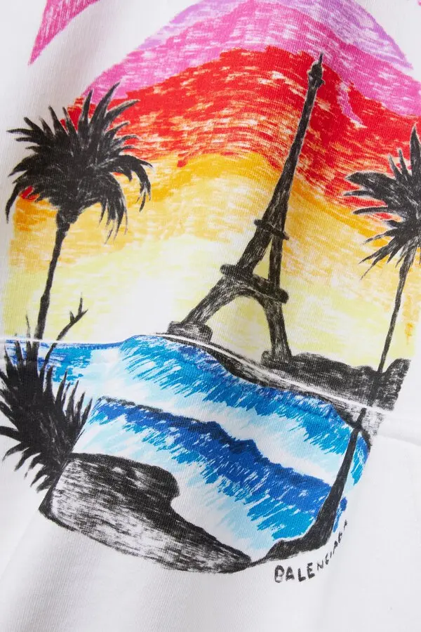 Balenciaga Oversized Printed Cotton-jersey Hoodie