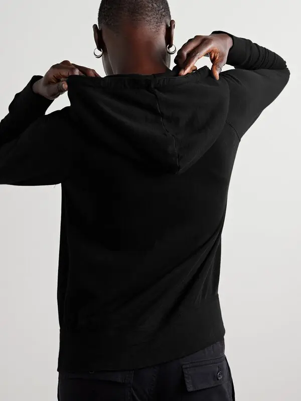 JAMES PERSE Vintage French Cotton-terry Hoodie - Black