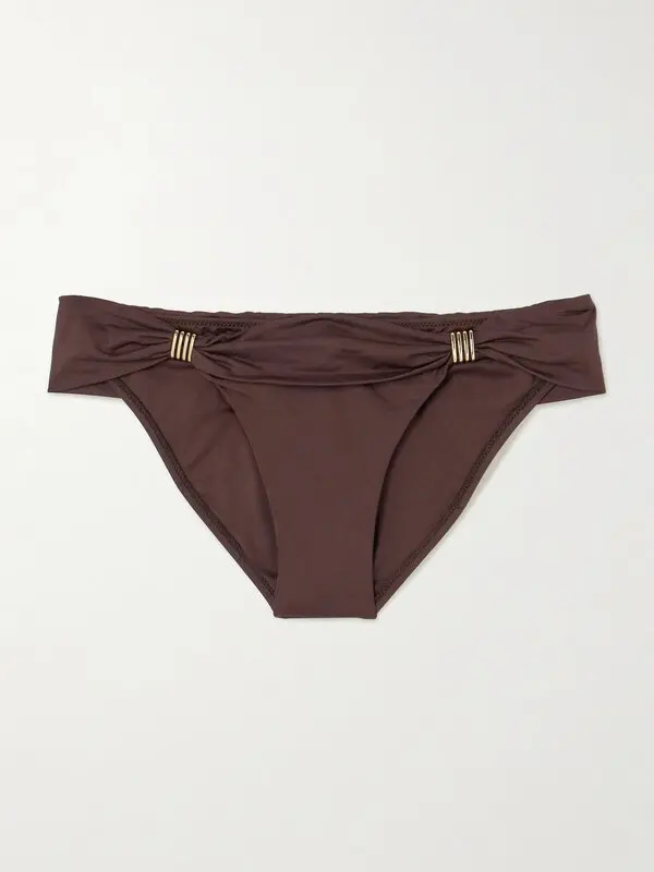 Melissa Odabash Grenada Embellished Bikini Bottom - Brown