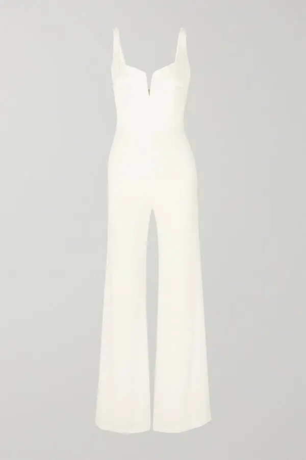 Galvan Paneled Crepe Jumpsuit - White