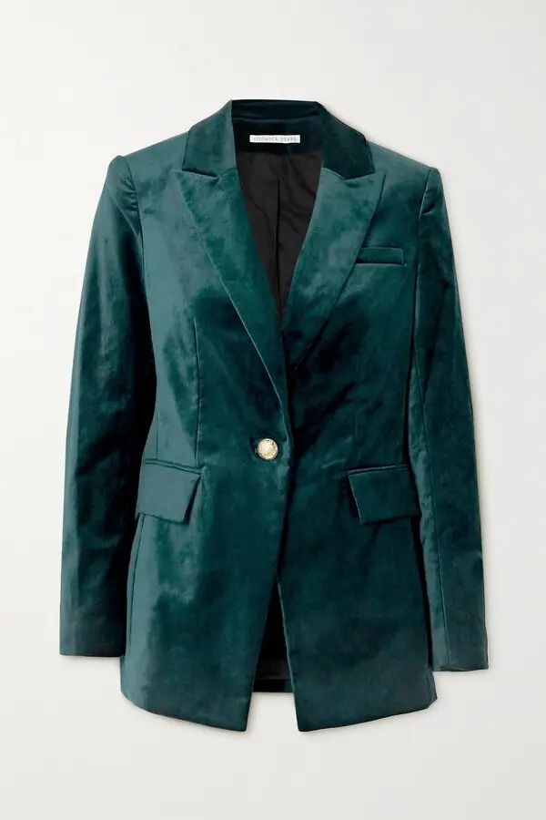Veronica Beard Long And Lean Dickey Cotton-blend Velvet Blazer