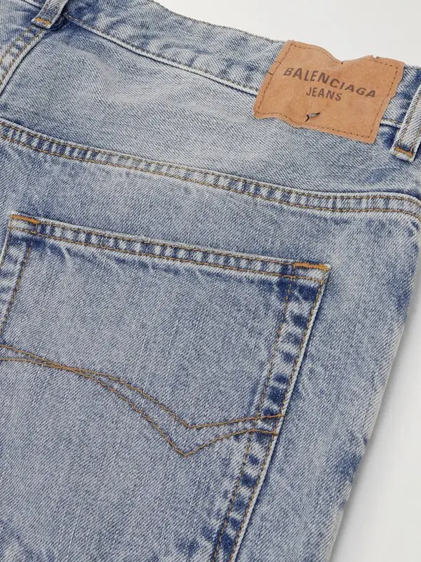Balenciaga Distressed Low-rise Flared Jeans