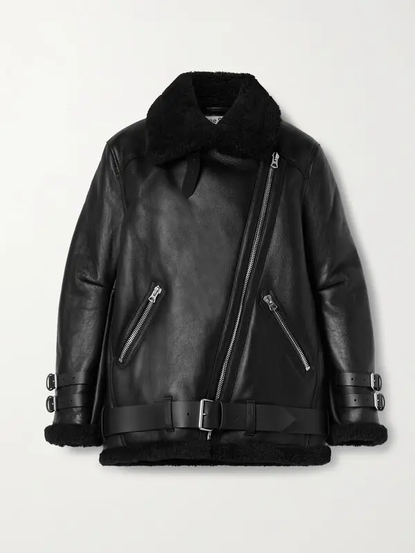 Acne Studios Leather-trimmed Shearling Jacket
