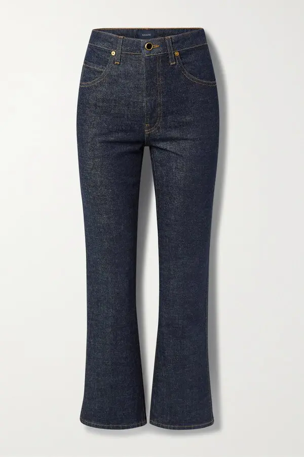 Khaite Vivian Cropped High-rise Bootcut Jeans