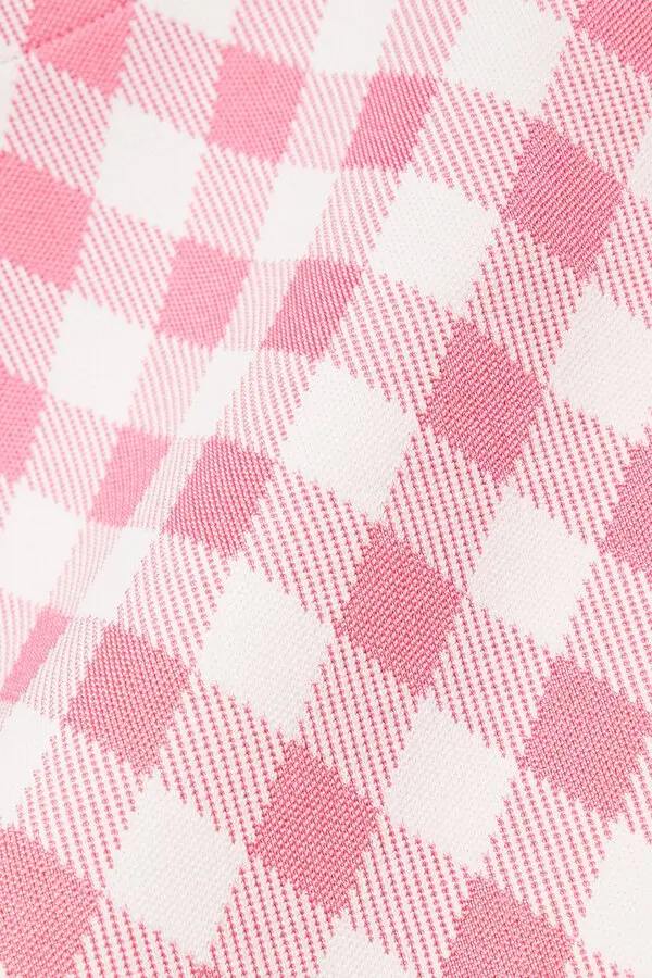 Balmain Gingham Jacquard-knit Mini Skirt