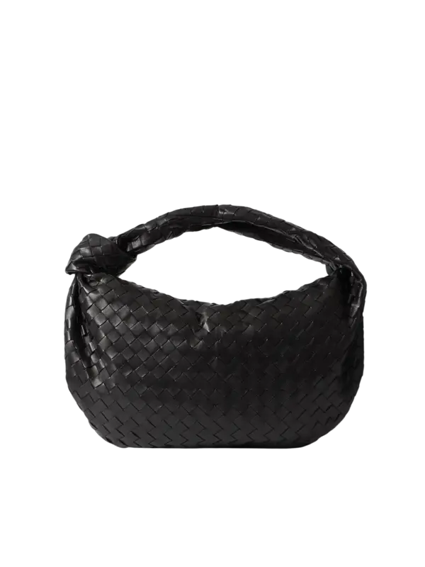Bottega Veneta Jodie Small Knotted Intrecciato Leather Shoulder Bag - Black