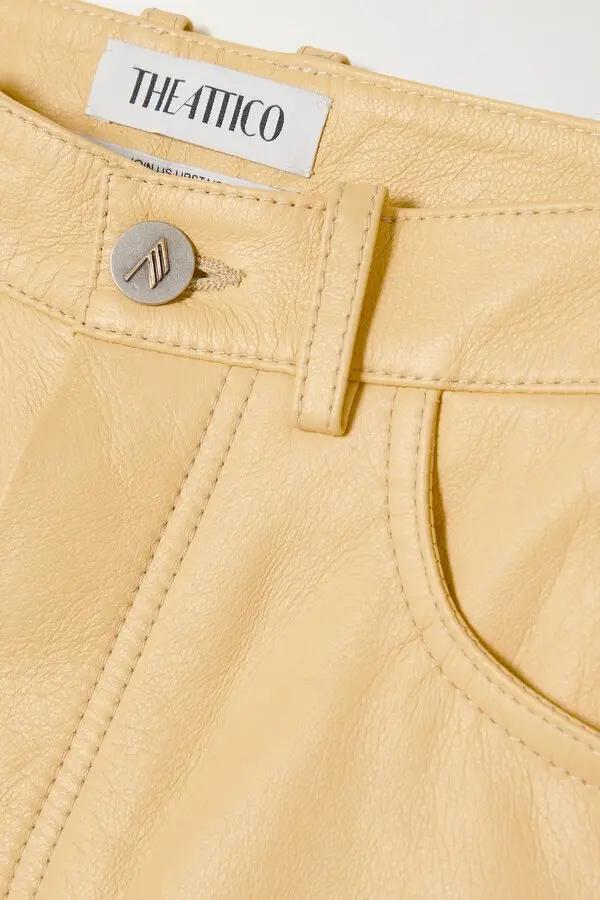 Attico Leather Straight-leg Trousers