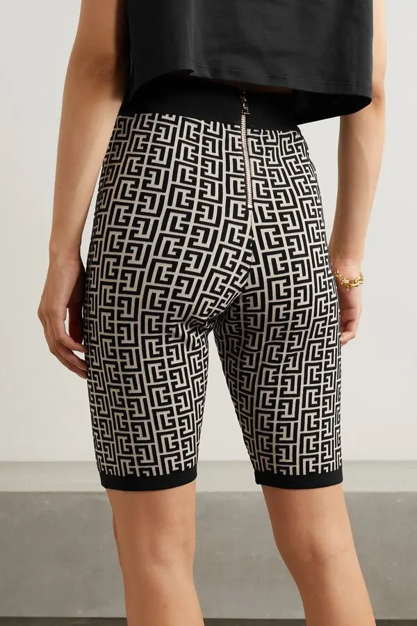 Balmain Jacquard-knit Wool-blend Bike Shorts