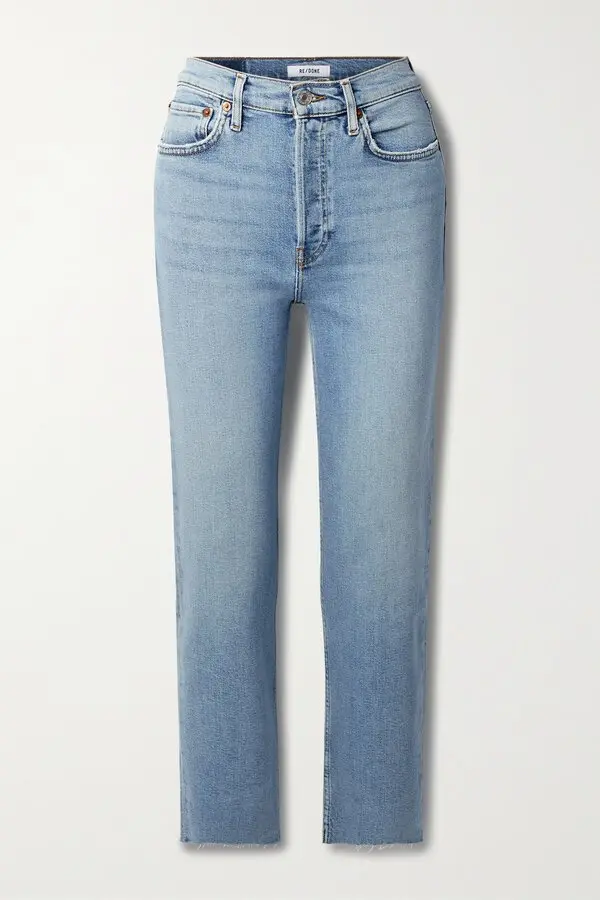 RE/DONE 70s High-rise Stove Pipe Straight-leg Jeans - Blue