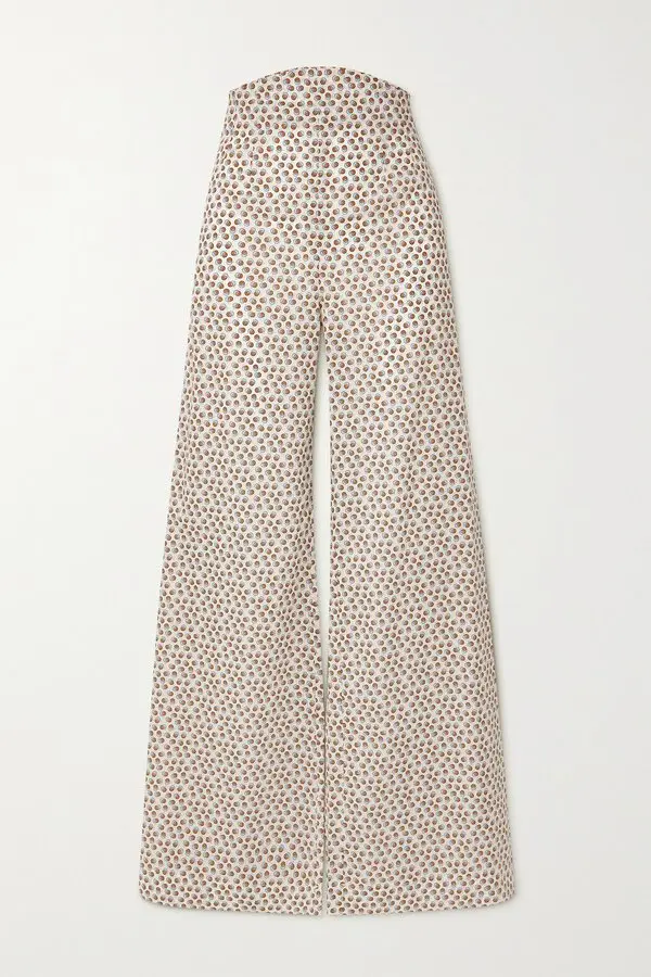 Anna Mason Beau Floral-print Cotton Wide-leg Pants